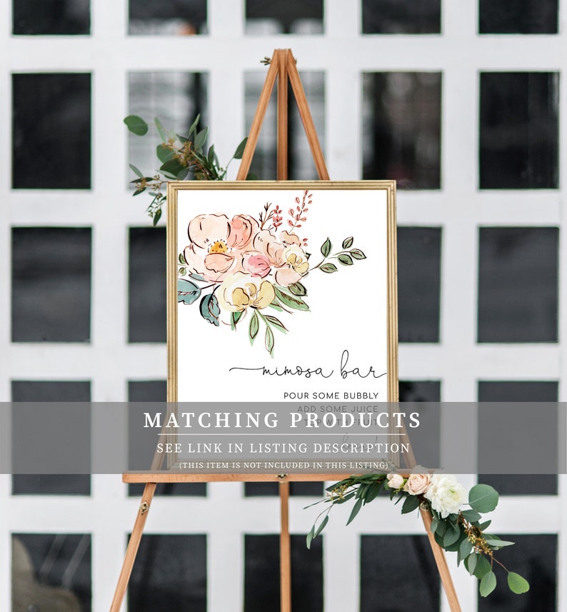 Vintage Blush Floral Bouquet Bar Sign Printable Boho Bridal - Etsy