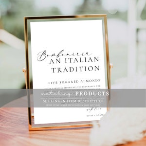 An Italian Tradition Favor Tag, Printable Five Sugared Almonds Tag ...