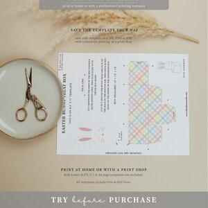Printable Easter Bunny Treat Box Template, Editable Easter Egg Gift Box ...