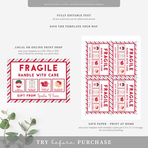Christmas Fragile Label, Printable Santa's Workshop Fragile Shipping ...
