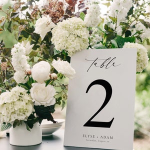 Printable Table Numbers, 4x6 & 5 X 7 Table Numbers, Modern Minimal ...