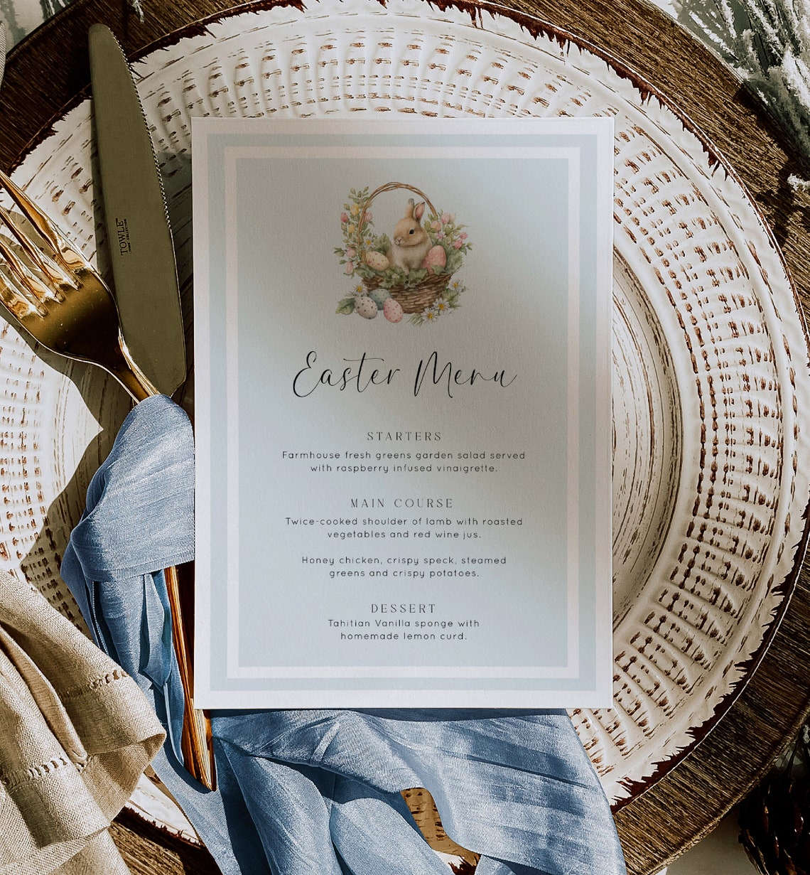 Printable Easter Menu Template, Easter Brunch Menu, Easter Lunch Menu ...