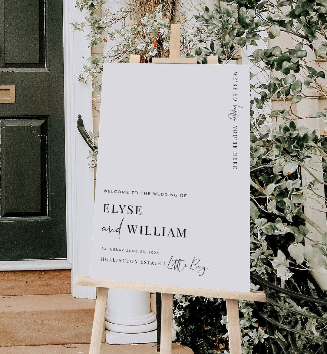 Minimalist Welcome Sign, Modern Wedding Welcome Poster, Reception ...