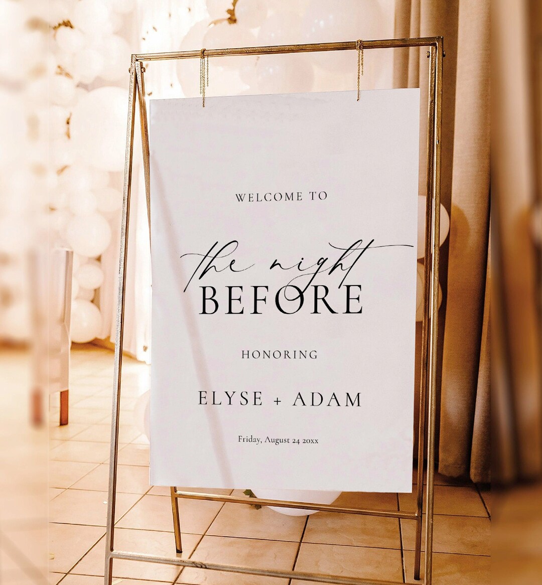 Printable Rehearsal Dinner Welcome Sign, Modern Minimalist, Script ...