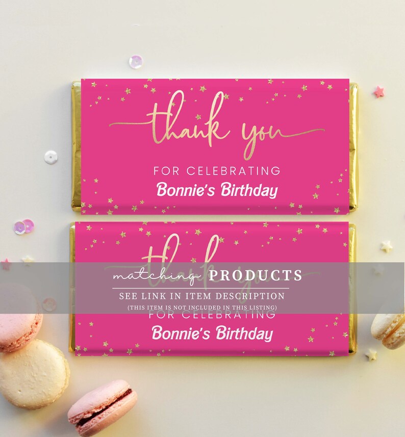 Hot Pink Water Bottle Labels, Printable Personalized Water Bottle Label ...
