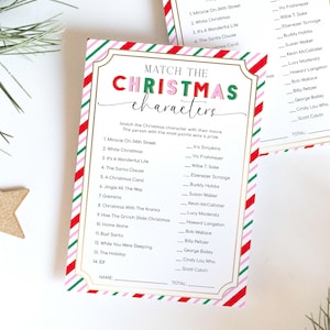 Christmas Movie Characters Game, Printable Christmas Party Christmas ...