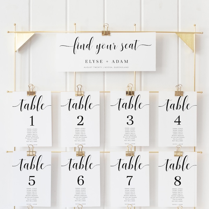 Table Seating Name Cards - Etsy