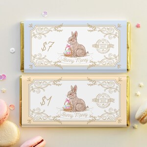 Printable Easter Bunny Money Chocolate Wrapper, Easter Bunny Bucks, Egg ...