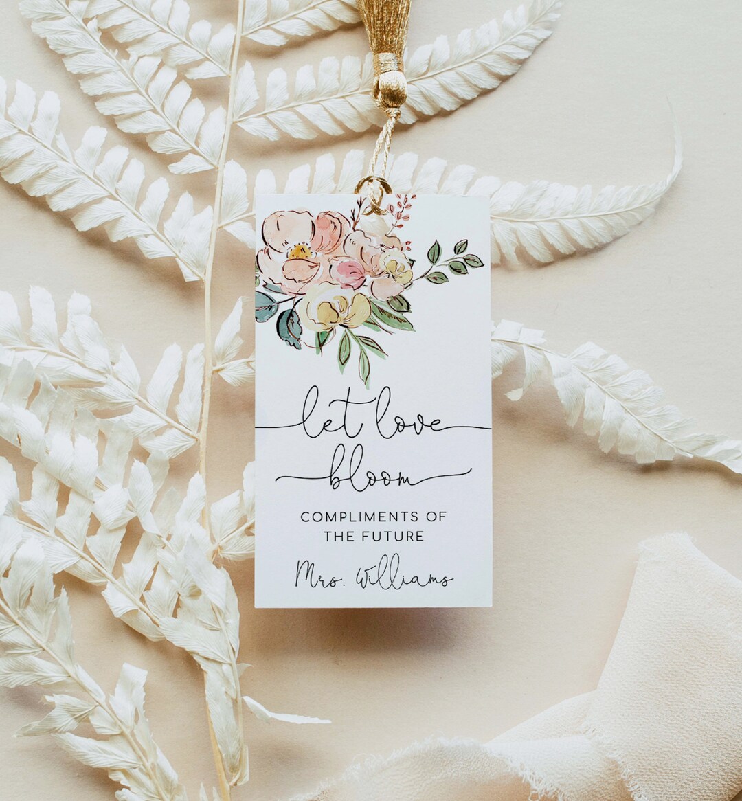 Printable Flower Bar Favor Tag Sign, Vintage Floral, Bridal Shower ...