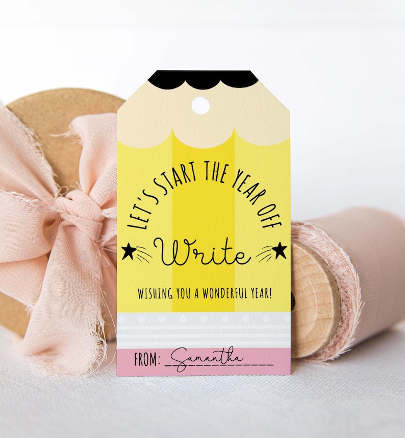 Printable Pencil Tag Template, Back to School Gift (digital Download ...