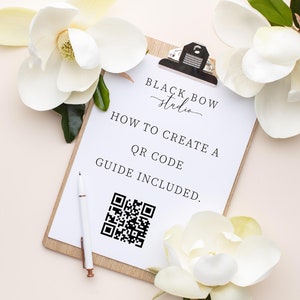 Printable QR Code Wedding Gift Registry Card, Editable Wedding Online ...
