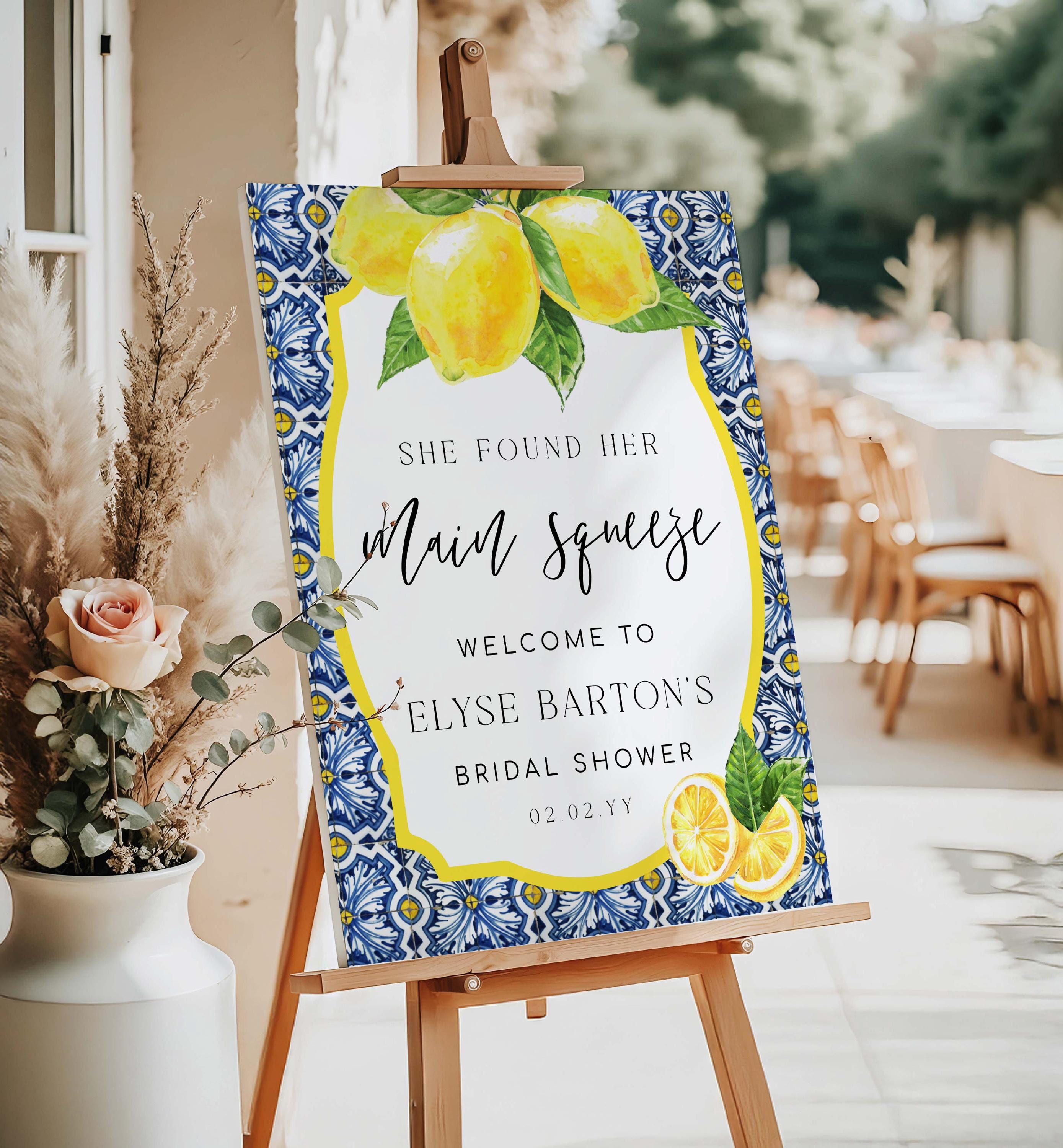 She Found Her Main Squeeze Welcome Sign, Lemons Bridal Shower Printable ...