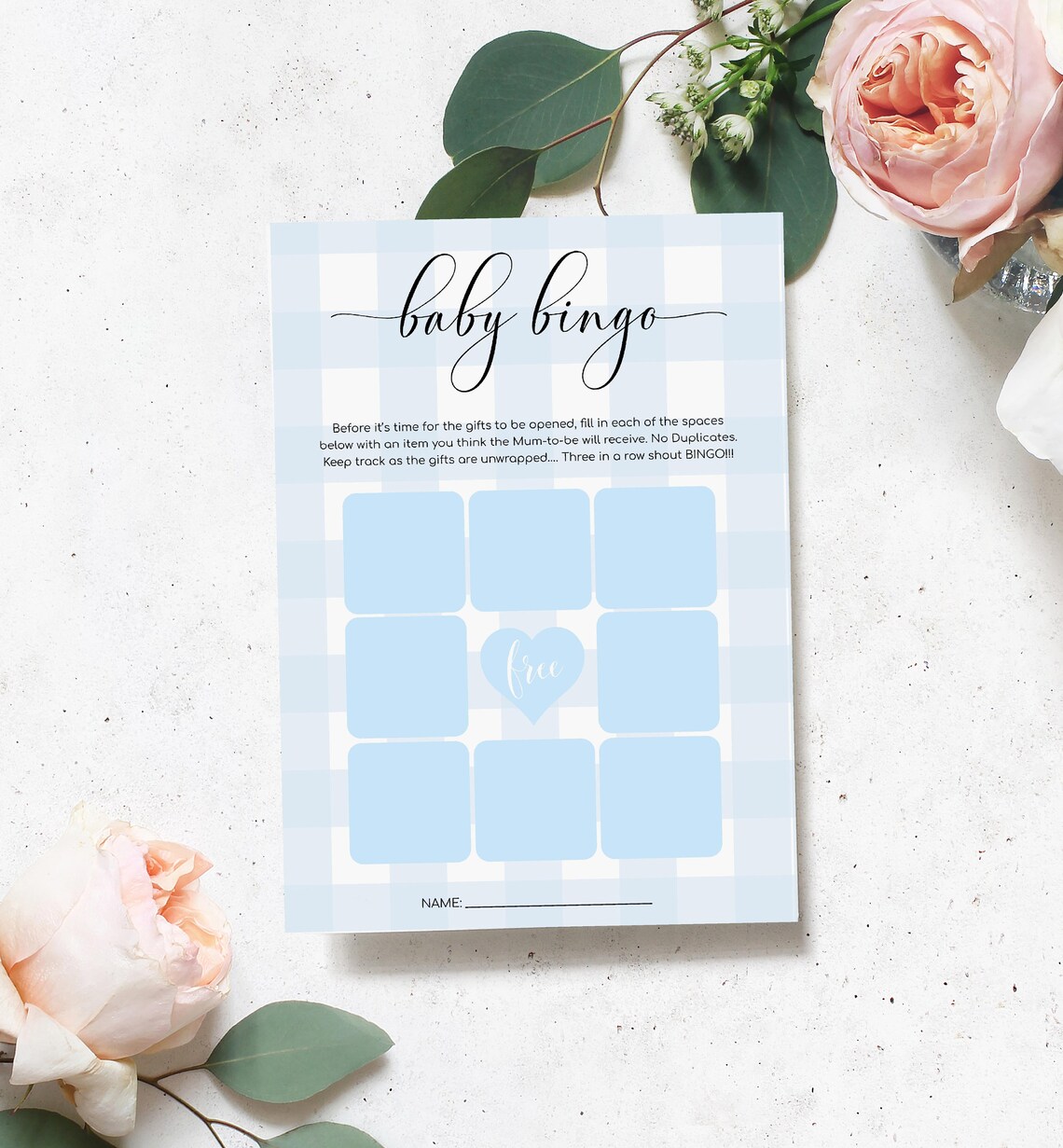 Editable Bingo Game 25 Square and 9 Square Bingo Blue | Etsy