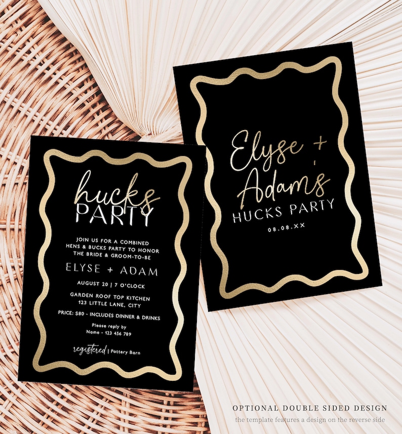 Printable Hucks Party Invitation Template Joint Hens & Bucks - Etsy