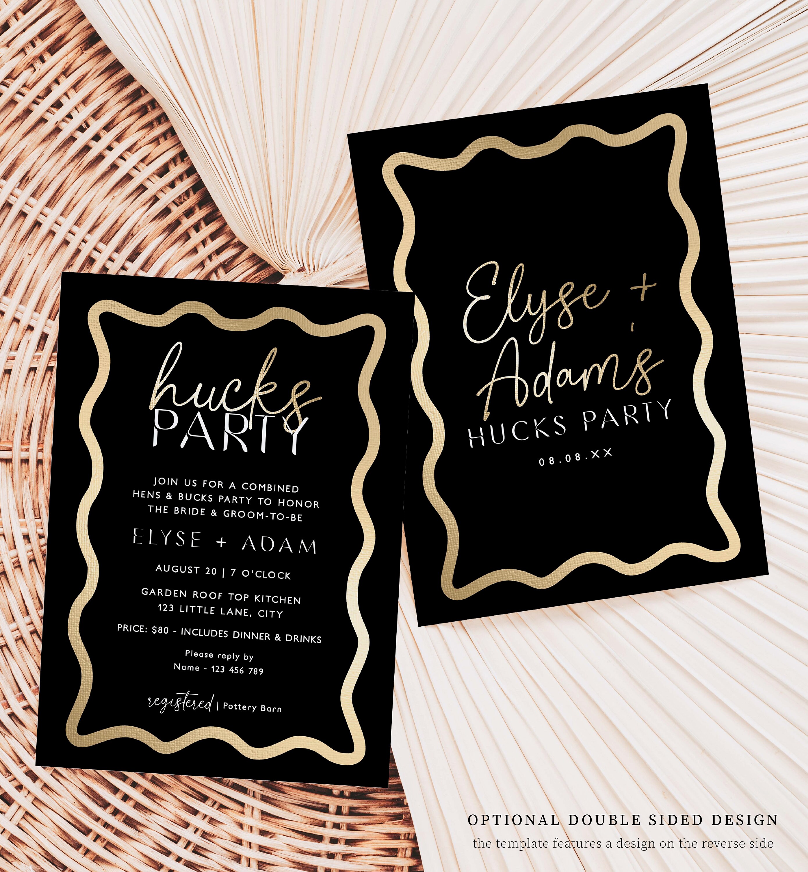 Printable Hucks Party Invitation Template, Joint Hens & Bucks Party ...