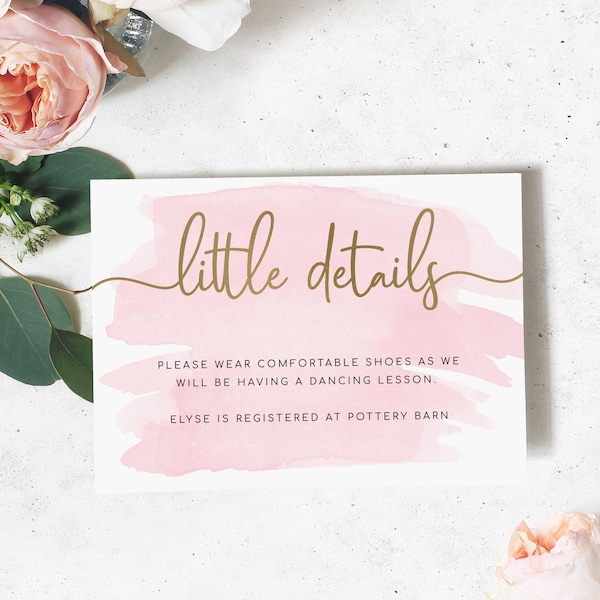 Baby Shower Detail Card - Etsy