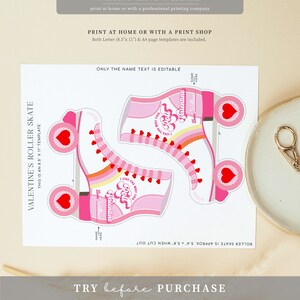 Printable Valentine's Day Roller Skate Tag Template, I Like the Way You ...
