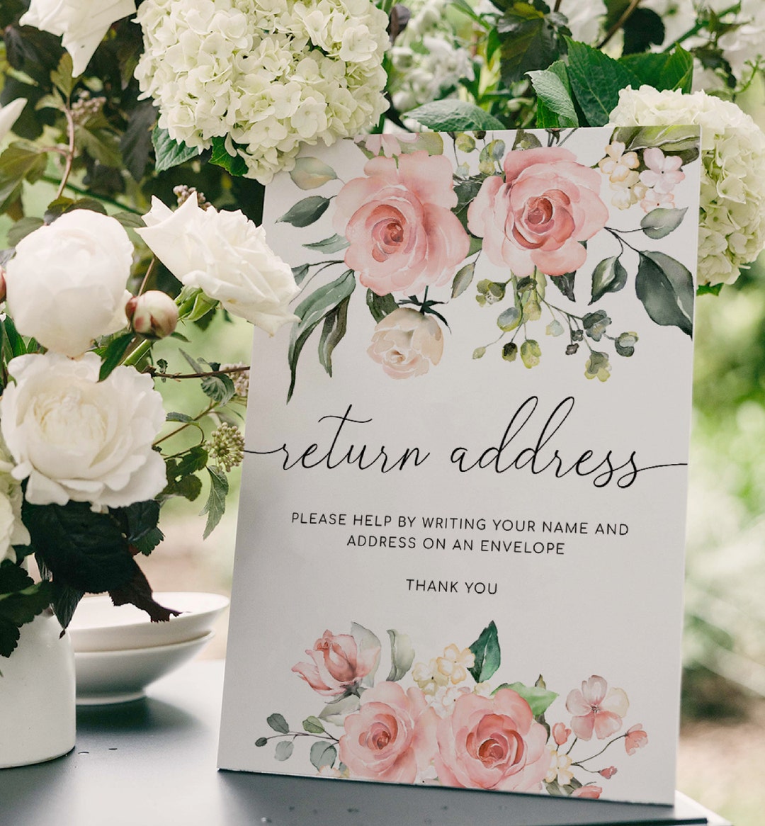 Printable Return Address Sign, Thank You Card Return Address Sign ...