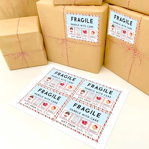 Christmas Fragile Label, Printable Santa's Workshop Fragile Shipping ...