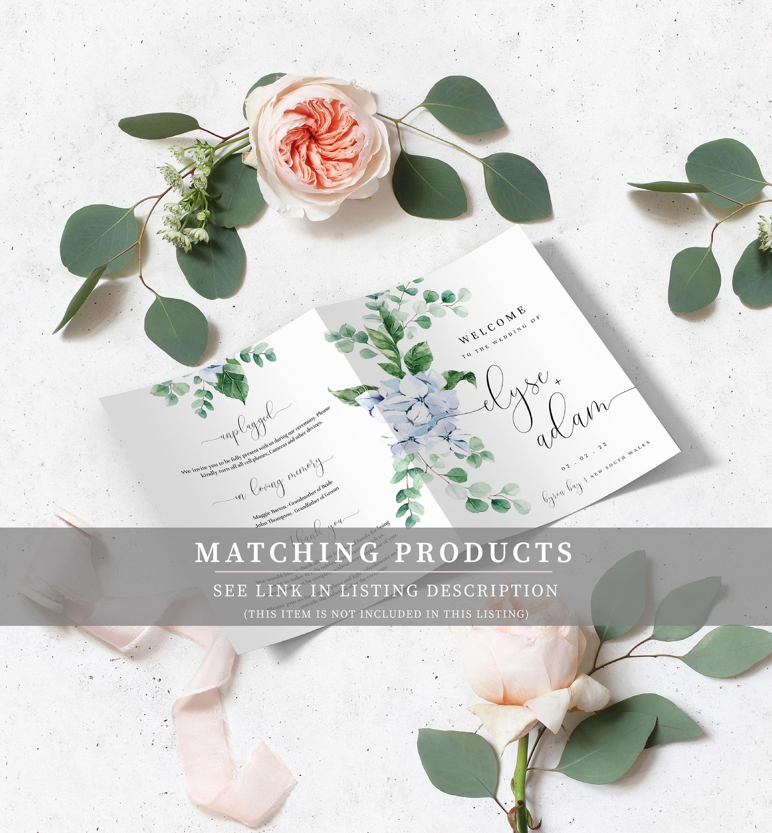 Editable Welcome Template Blue Hydrangea Wedding Welcome | Etsy