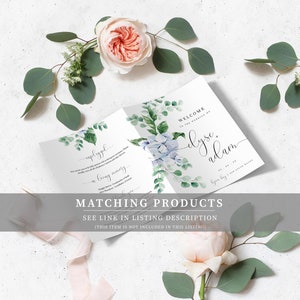 Editable Welcome Template - Blue Hydrangea Wedding Welcome Sign ...