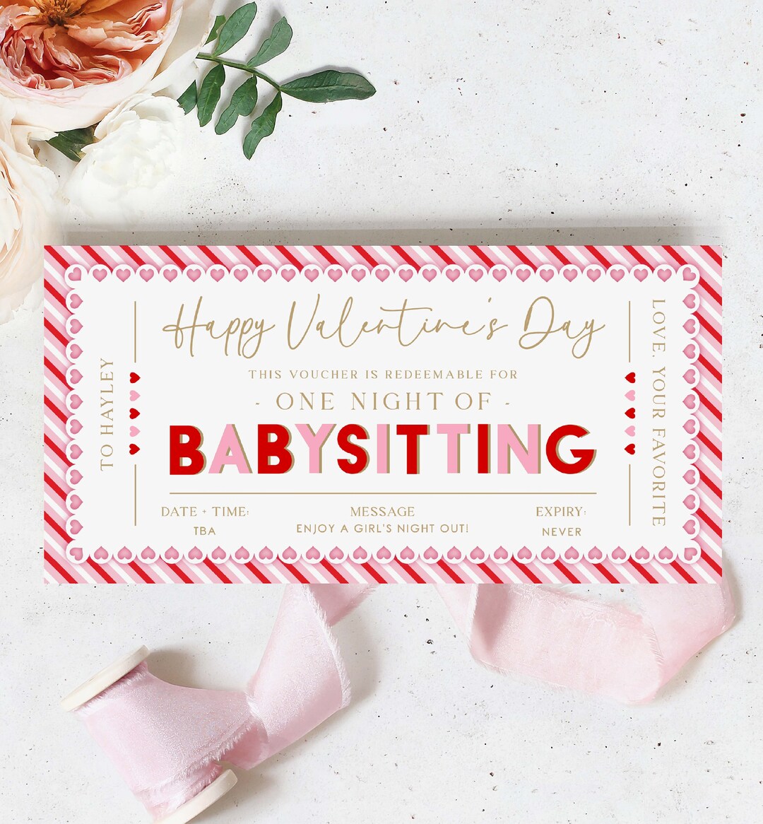 Babysitting Custom Gift Voucher Template, Printable Childminding Gift ...