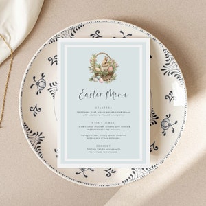 Printable Easter Menu Template, Easter Brunch Menu, Easter Lunch Menu ...
