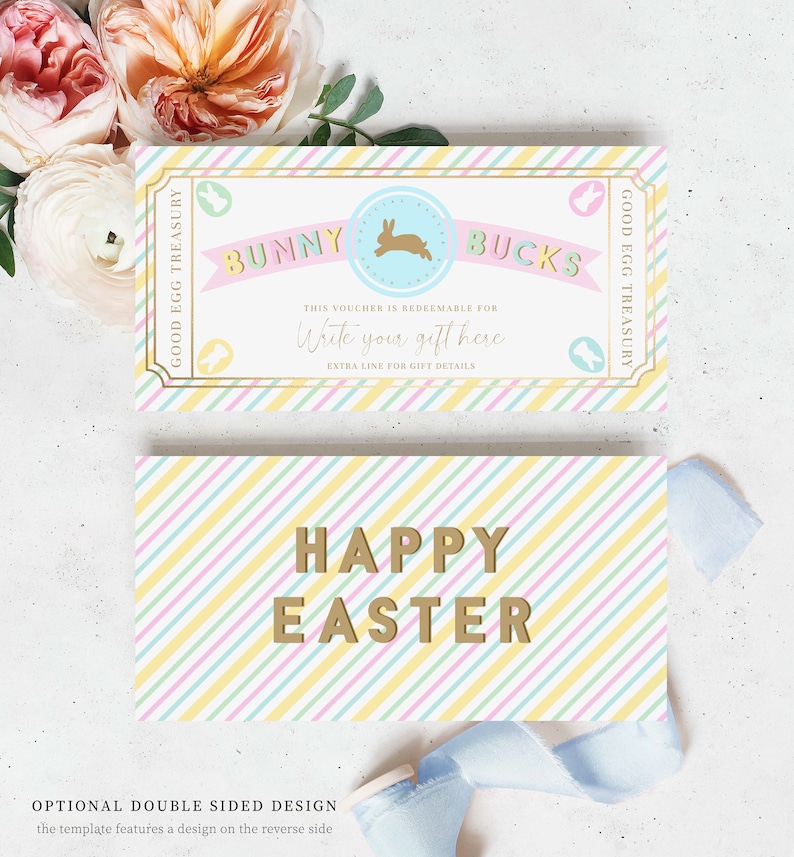 Easter Bunny Bucks Printable Template, Fully Custom Printable Gift ...