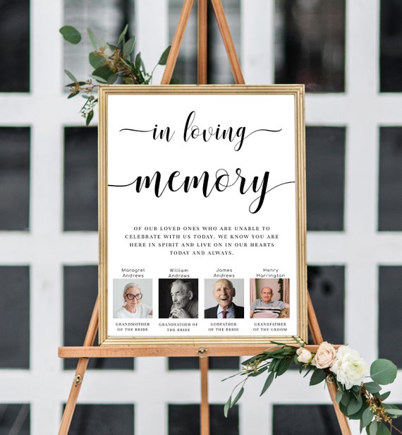 Custom Photo in Loving Memory Sign Modern Minimal Wedding - Etsy
