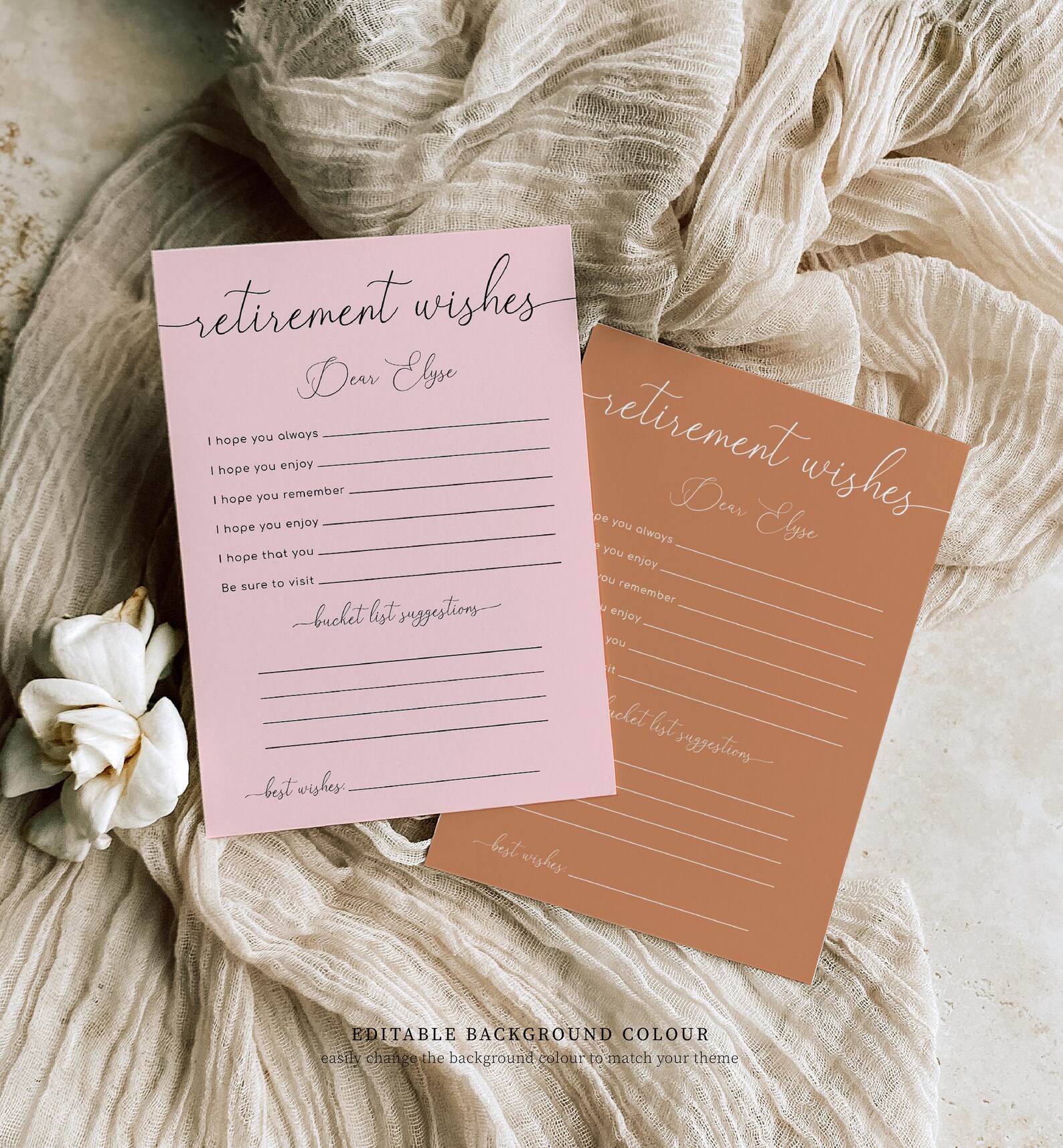 Printable Retirement Wishes Template, Modern Minimalist Retirement ...