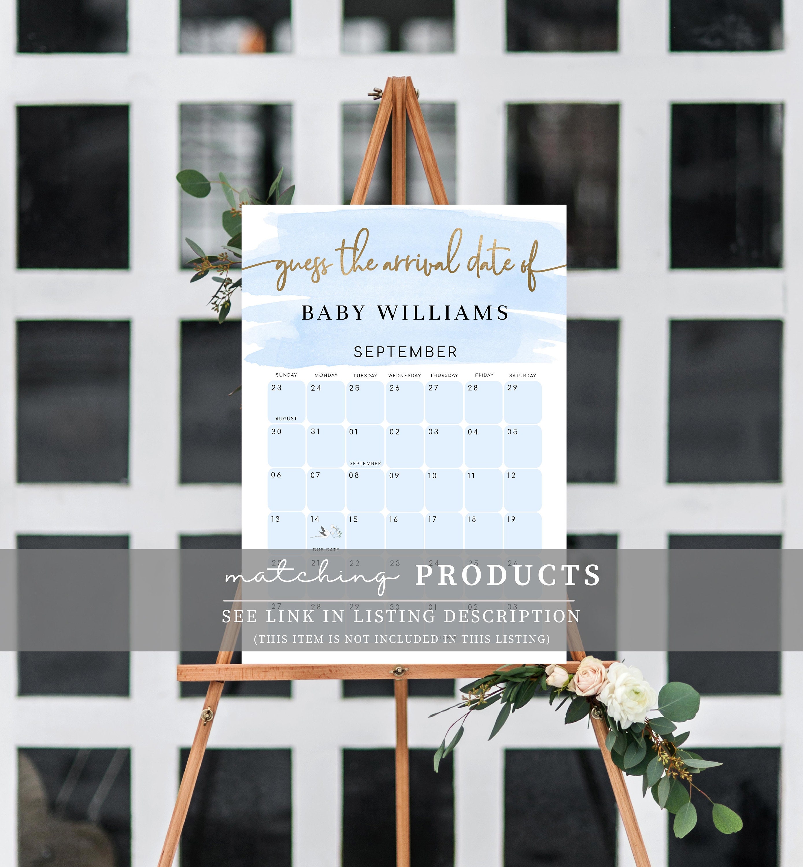 Blue Watercolor Baby Shower Game, Guess the Name (printable) - Etsy