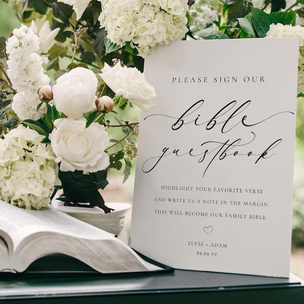 Wedding Bible Guest Book - Etsy