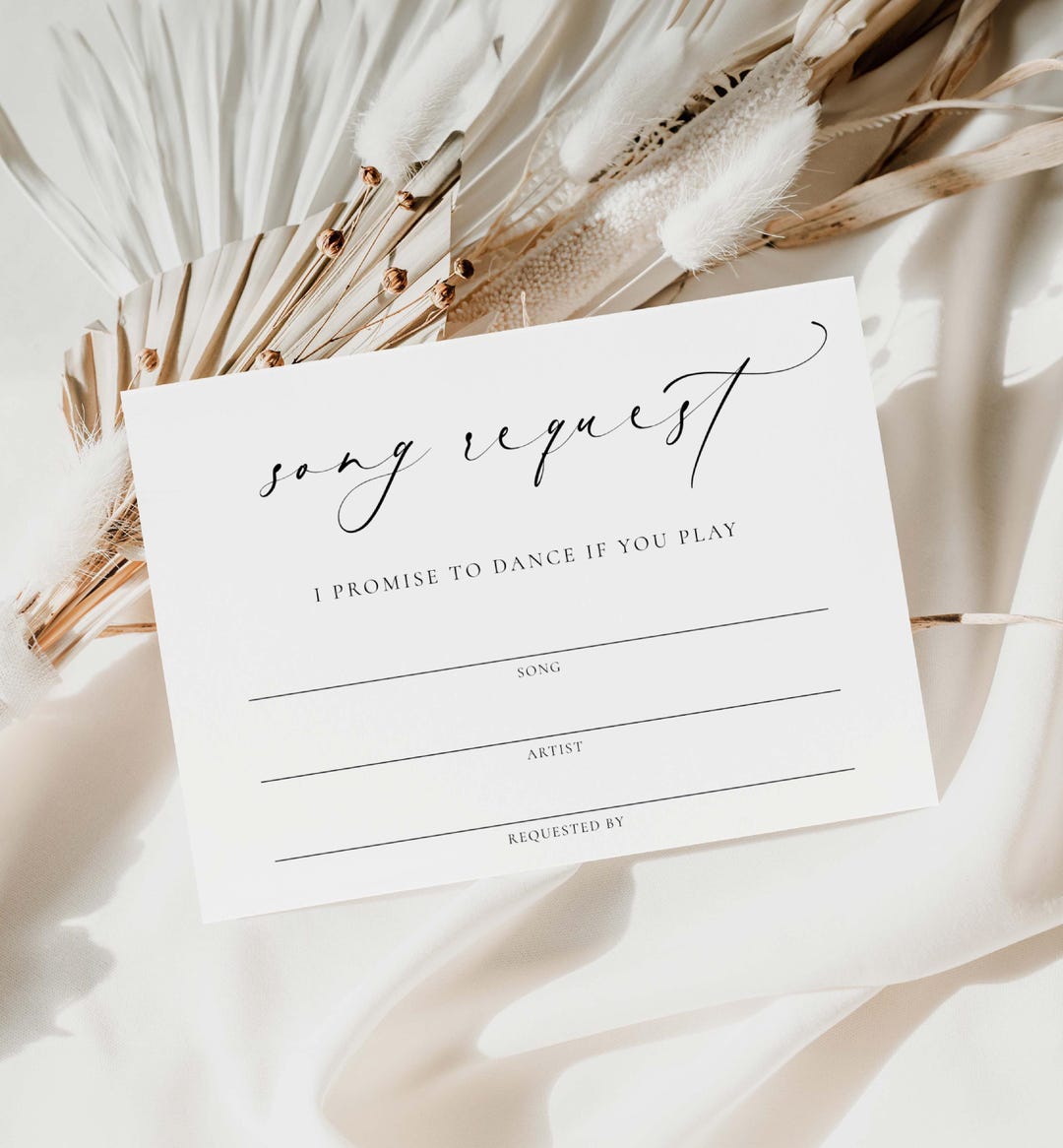 Wedding Song Request Card: Let's Dance DJ Template (digital Download ...