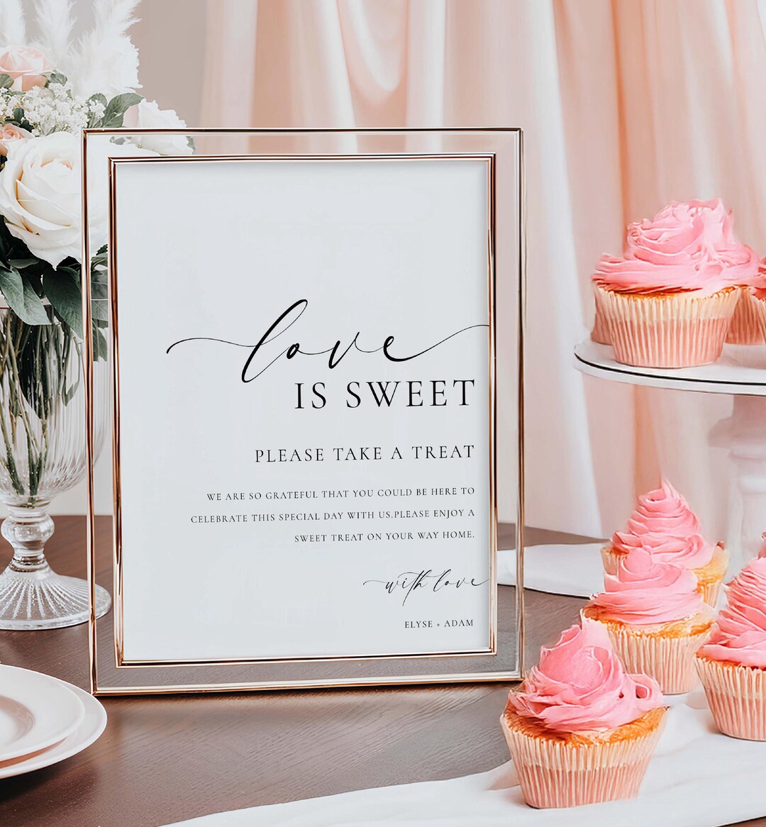 Printable Love is Sweet Favors Sign, Minimalist Wedding Favors Table ...