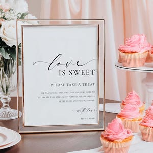 Printable Love is Sweet Favors Sign, Minimalist Wedding Favors Table ...
