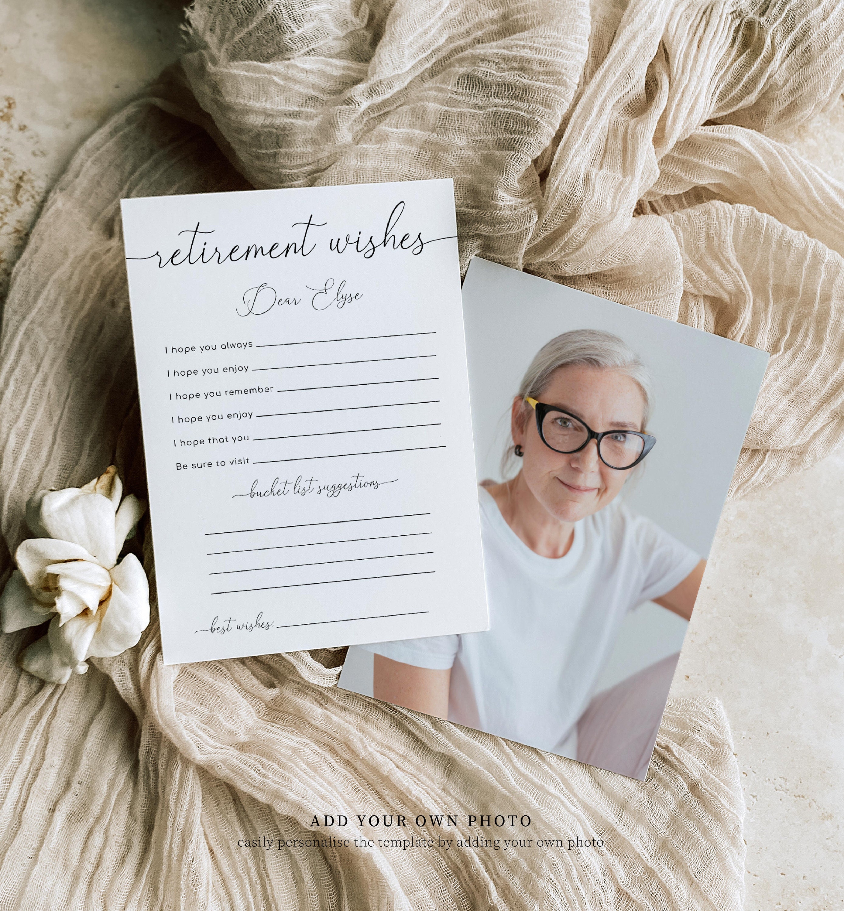 Printable Retirement Wishes Template Modern Minimalist - Etsy Australia