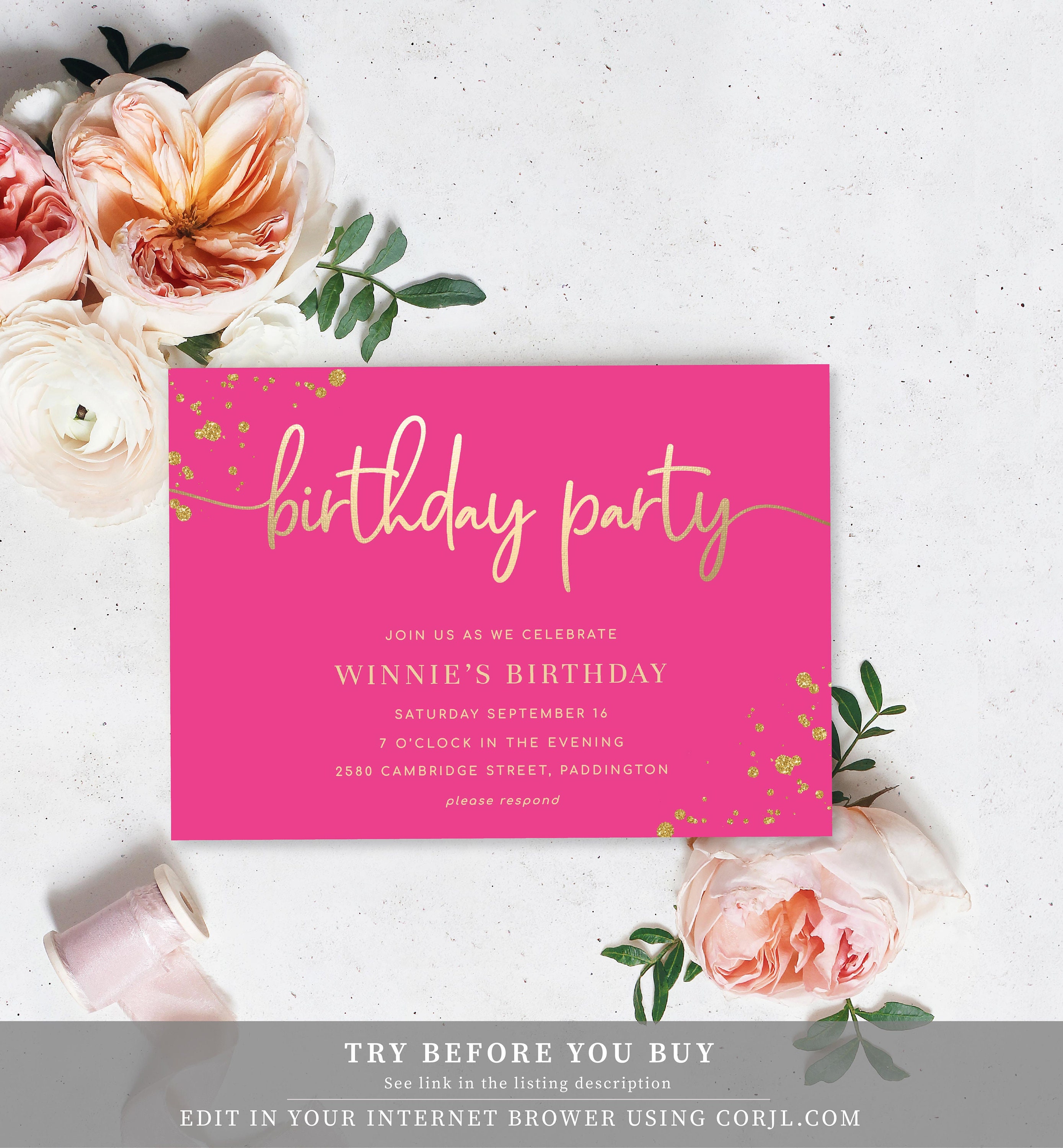Editable Birthday Party Invitation Printable Editable Hot - Etsy Australia