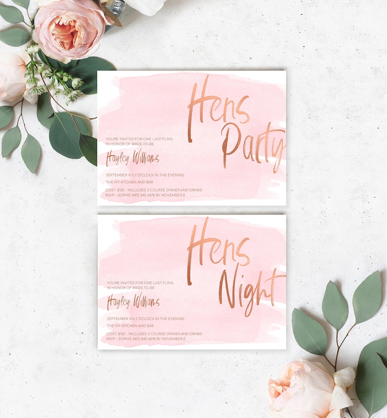 Hens Night Printable Invitation Hens Party Invite Pink - Etsy Australia