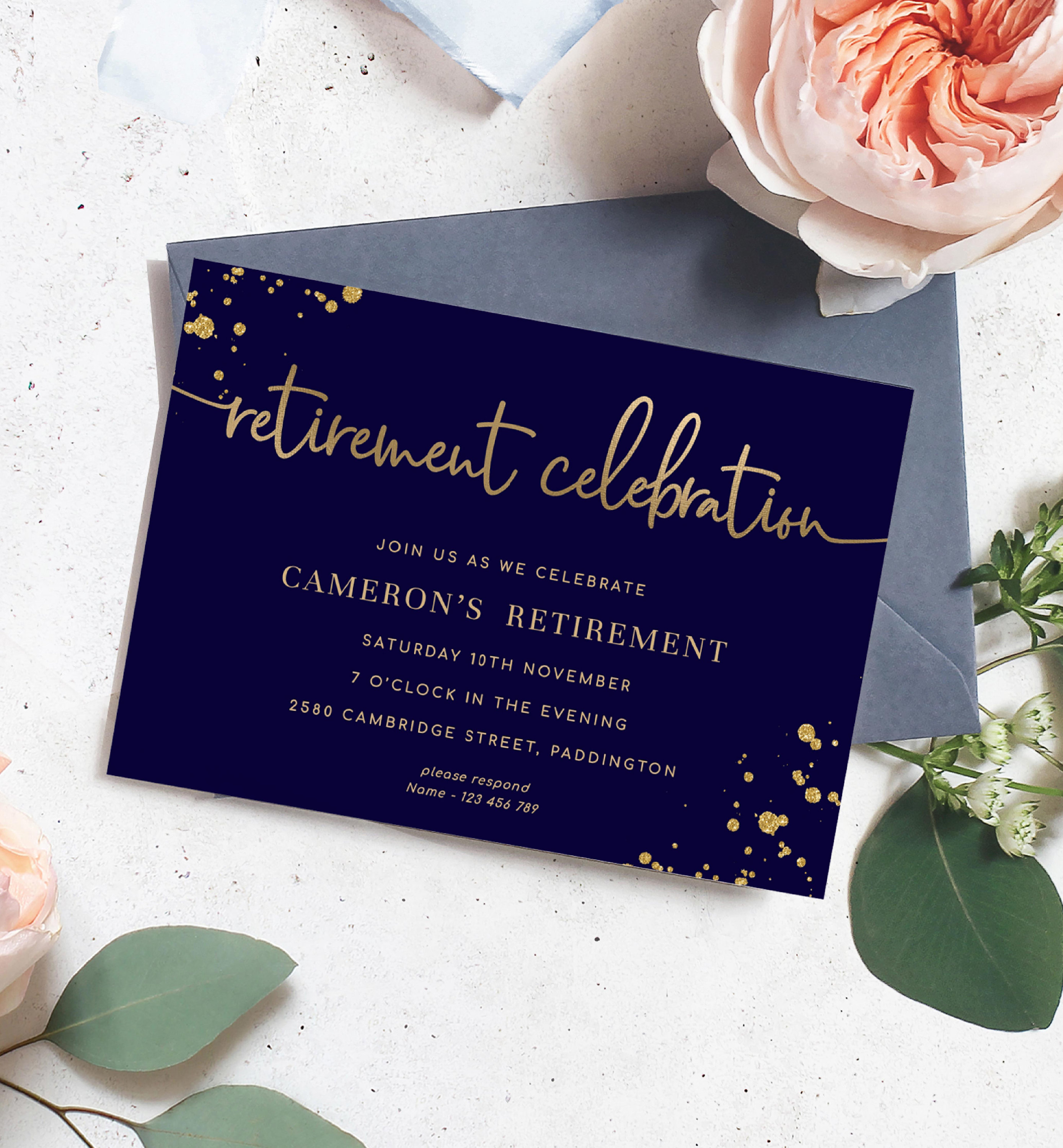 Male Retirement Invitations
