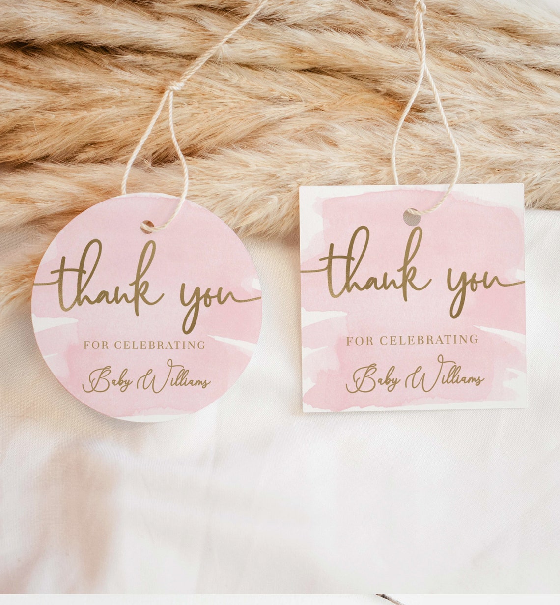 Printable Thank You Favor Tag Template, Girl Pink Baby Shower Favor Tag ...