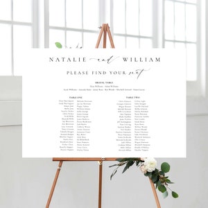 2 Banquet Table Seating Chart Template, Minimalist Wedding Banquet Long ...