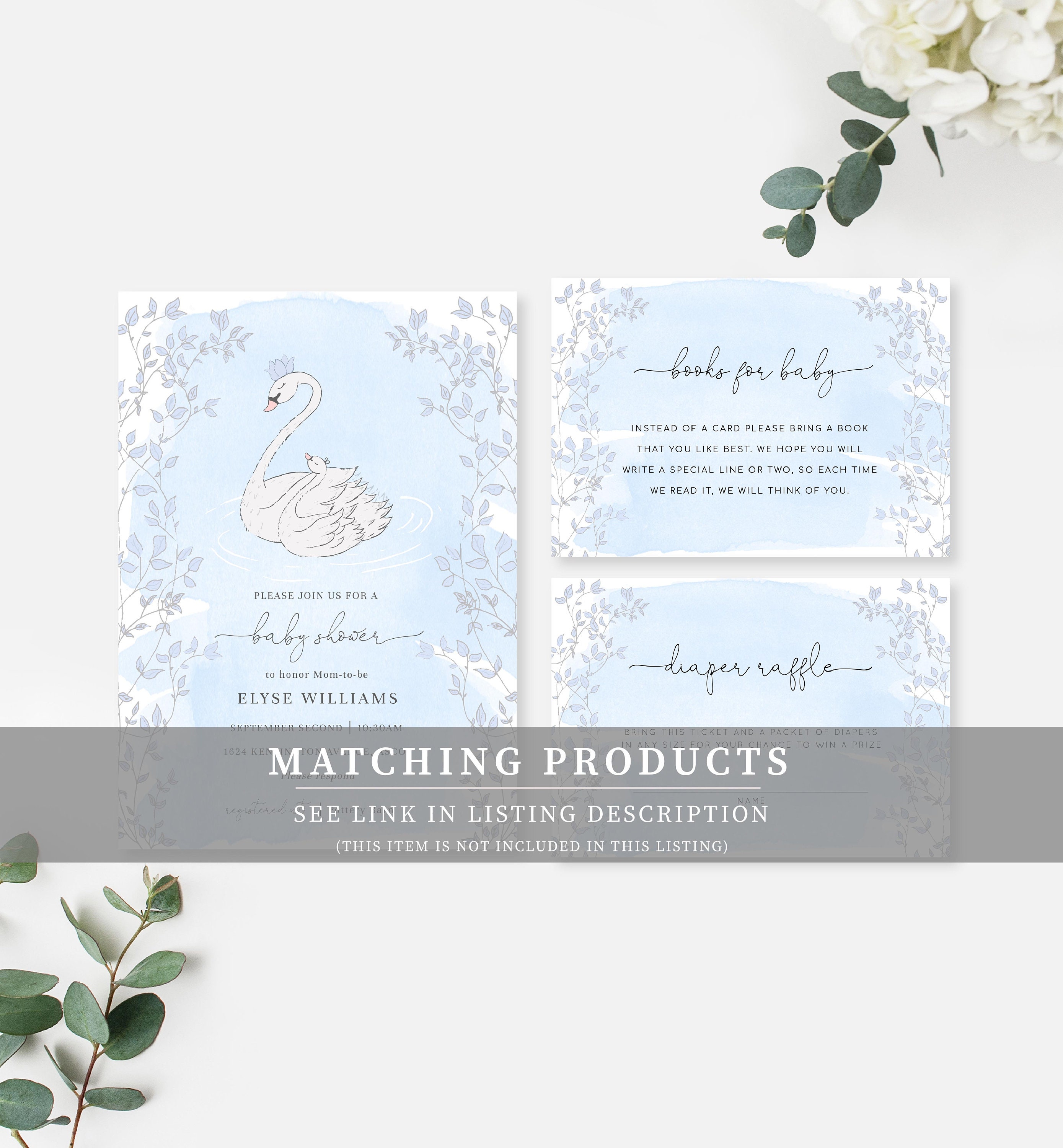 Invitations & Announcements Paper & Party Supplies Paper Swan Baby ...