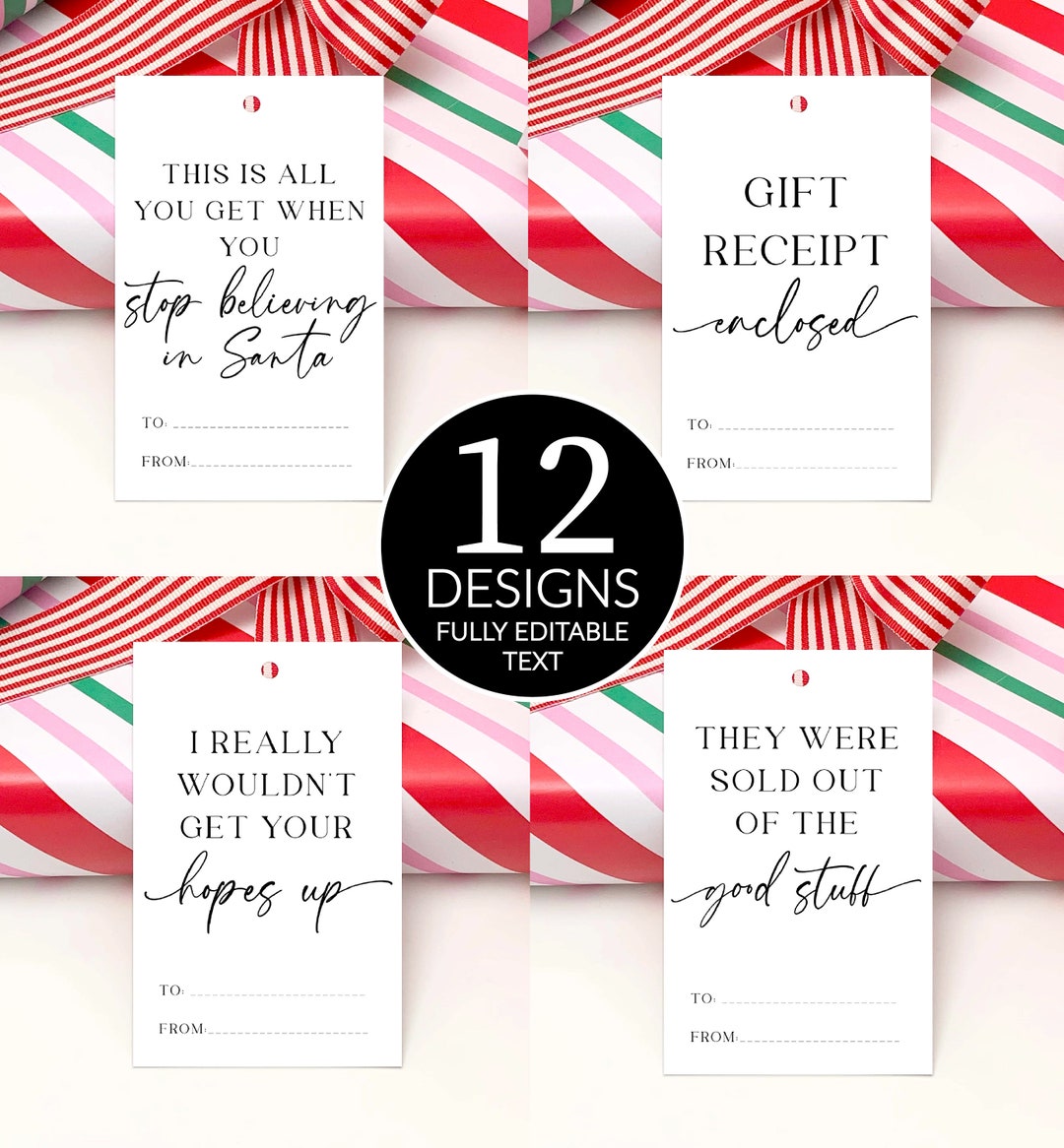 Printable Sarcastic Christmas Gift Tag, Cheeky Punny Anit-christmas ...