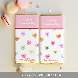 Printable Valentine's Day Chocolate Wrappers Template, Sweetheart ...