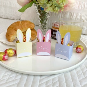 Printable Easter Bunny Treat Box Template, Editable Easter Egg Gift Box ...