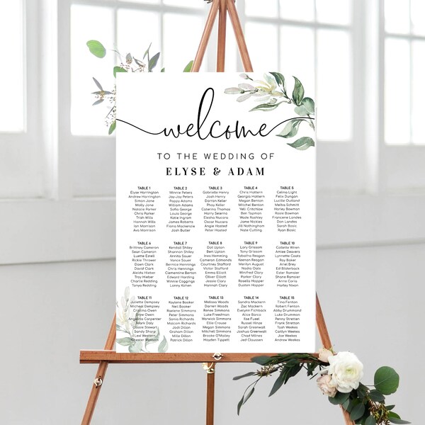 15 Table Seating Chart Wedding - Etsy