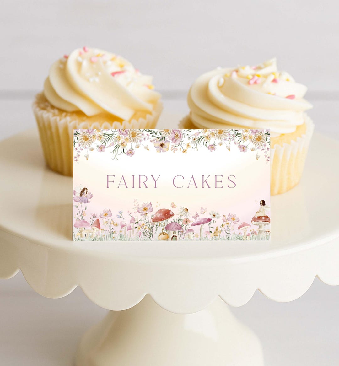 Fairy Party Food Labels, Princess Birthday Place Cards (digital ...