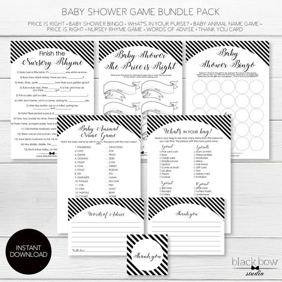 Printable Baby Shower Games Bundle Pack Instant Download | Etsy