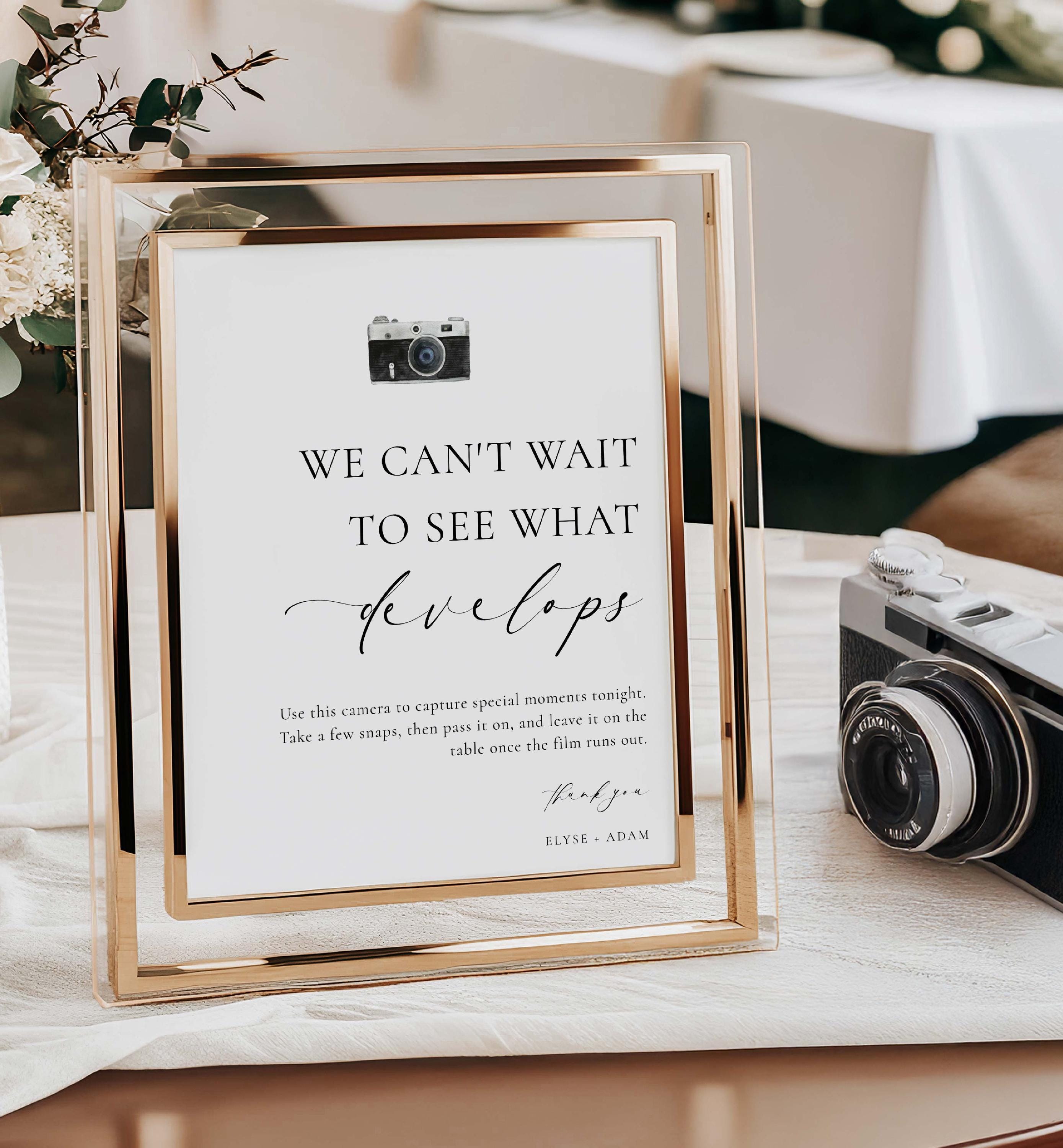 Disposable Camera Wedding Sign, Modern Minimalist (printable ...