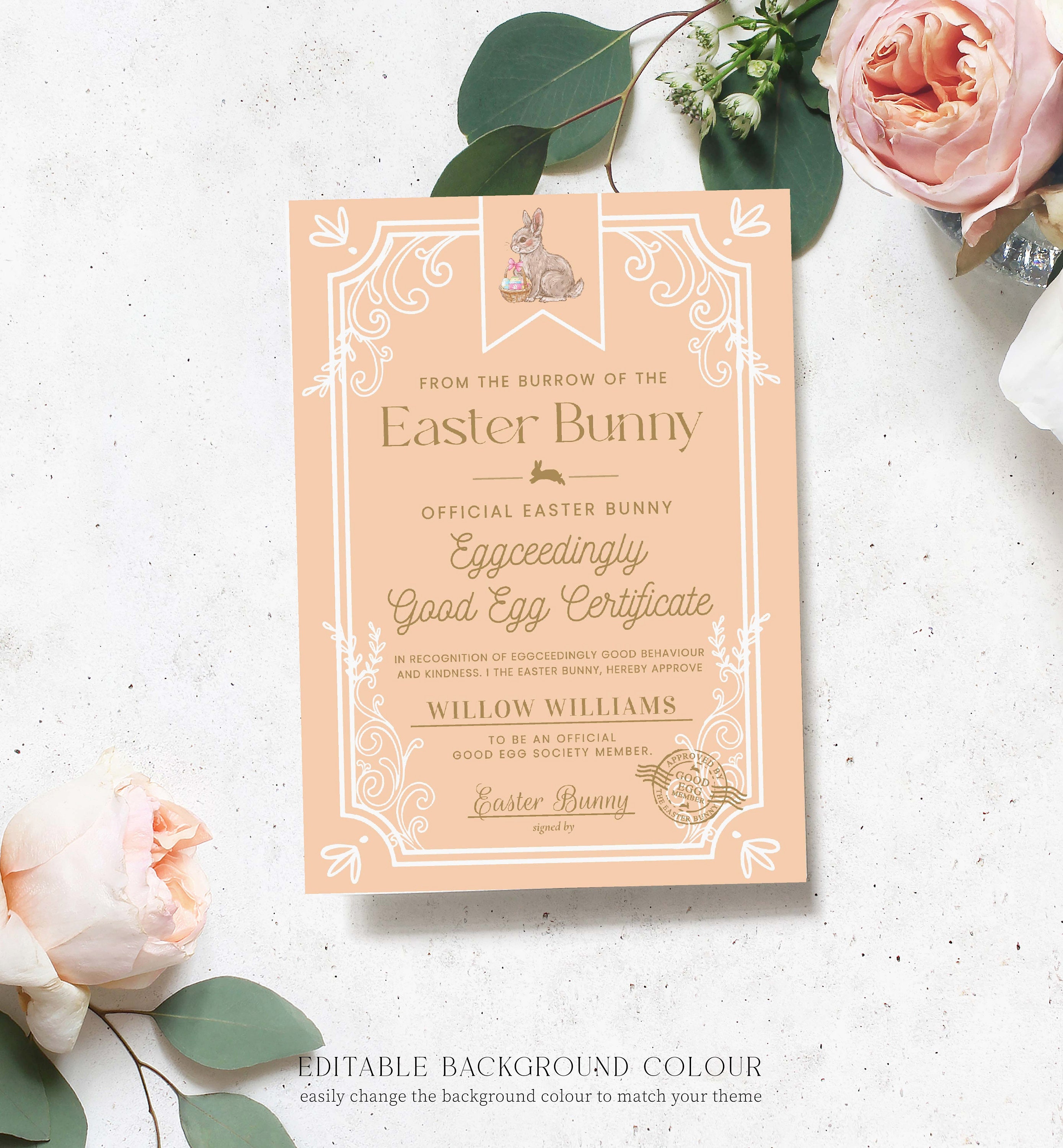 Printable Easter Good Egg Member Certificate, Easter Bunny Eggcellent ...